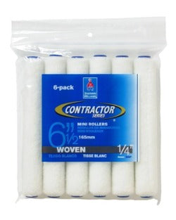 Contractor Series Woven Mini Rollers (white woven cover - 6 pk)